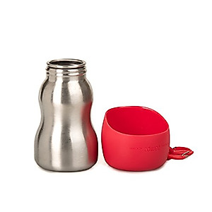 KONG H2O Stainless Steel Water Bottle (280ml/9.5oz) with Drinking Bowl Lid- Red
