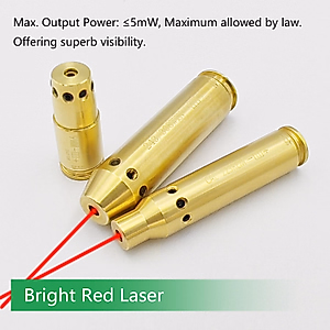 ARKSight Hunting BoreSighter for 223/9MM/243/308/7mm-08REM Cal, Red Dot Brass Chamber Bore Sight Kit for Rifle Scopes and Handgun