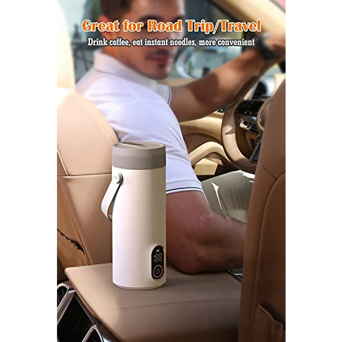 WOOLALA Cordless Portable Electric Kettle, 10 Minutes Fast Boiling 400ML Hot Water Boiler 304 Stainless Steel Travel Kettle with 27000mAh Rechargeable Battery for Outdoor, Road Trip, Travel