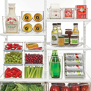 mDesign Lazy Susan Turntable Plastic Open Vented Spinner for Kitchen/Bathroom, Pantry, Fridge, Cupboards, Counter Organizing, Fully Rotating Organizer for Food, 11.5" Round - 2 Pack, Clear