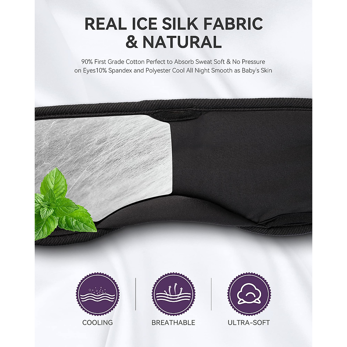 MUSICOZY Sleep Headphones Bluetooth 5.2 Headband Headphones Super Soft & Breathable, Wireless Sleeping Eye Mask Earbuds Earphones for Side Sleepers Mom Women Cool Tech Gadgets Gifts