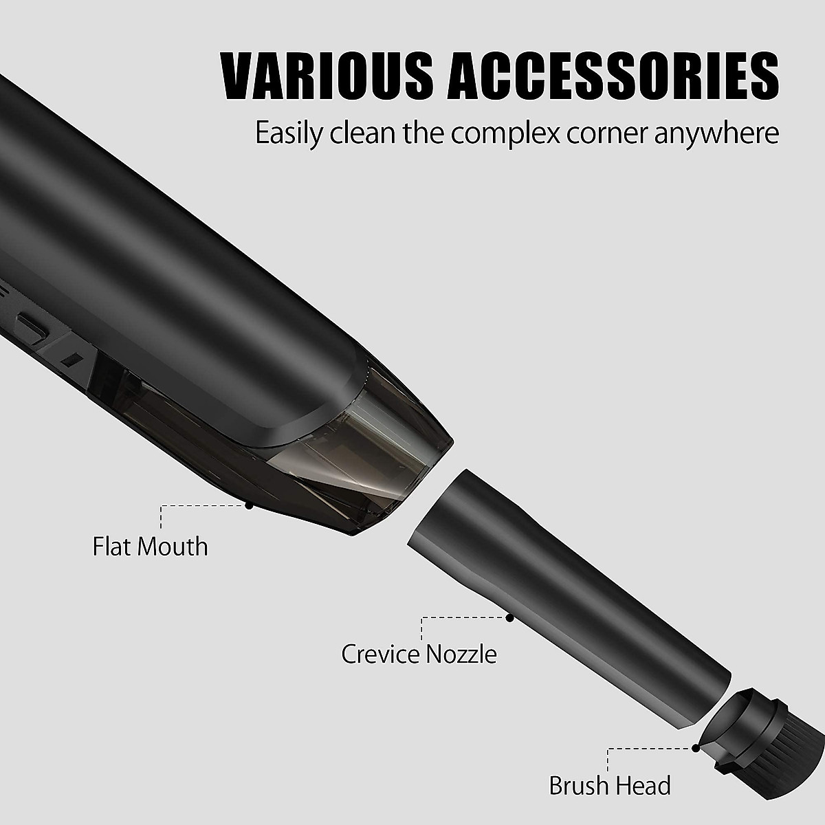 Covoi Cordless Handheld Car Vacuum Cleaner 8000PA High Power Strong Suction Rechargeable Washable Handheld Vacuum Cleaners for Home/Car/Office/Pet Hair/Carpet Cleaning