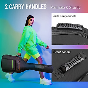 CAHAYA Bass Guitar Bag Gig Bag 0.3in Padding Black Padded Backpack Soft Electric Bass Case Green CY0292