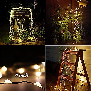 Mocalido Solar Fairy Lights Outdoor, Multi Strand 180 LEDs 8 Modes Watering Can Light, Waterproof Solar Powered Firefly Bunch Lights for Garden, Warm White