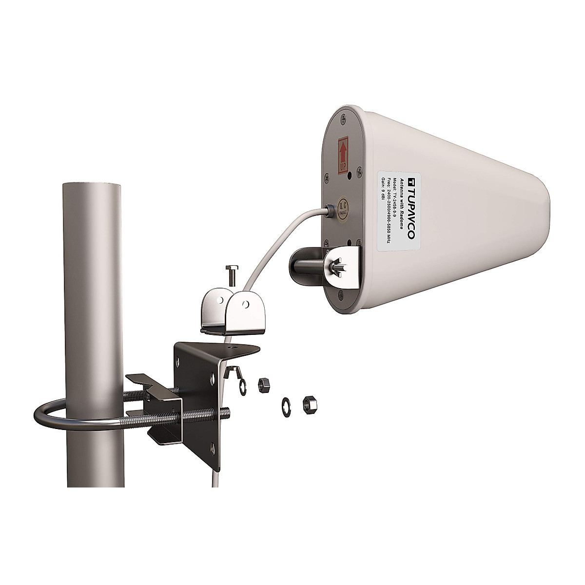 Tupavco DB541 WiFi Antenna Dual Band - (2.4GHz) and (5GHz/5.8GHz) 9DBI - Medium Range Directional (not-Yagi) Wireless LAN Network Antenna, White
