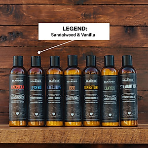 Live Bearded Beard Conditioner, 8 fl oz - Strengthens and Softens Facial Hair - Made in the USA - All-Natural Ingredients with Biotin, Caffeine | Legend Scent - Sandalwood, Vanilla