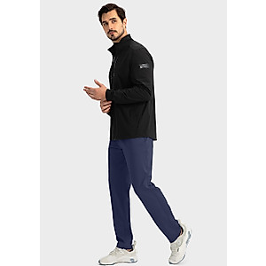 G Gradual Men's Sweatpants with Zipper Pockets Tapered Joggers for Men Athletic Pants for Workout, Jogging, Running (Navy, Medium)