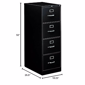 HON 310-Series 4-Drawer Legal File, Black
