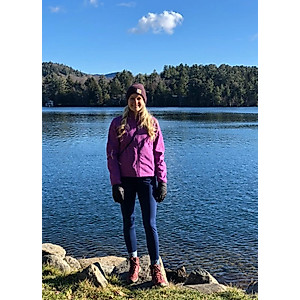 BALEAF Women's Cycling Jacket Windproof Thermal Winter Running Cold Weather Gear Waterproof Softshell Warm Rose Red Size XXL