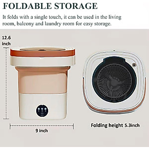 WILDROME- Portable washing machine and dryer -small washing machine mini -9L- portable collapsible washing machine - Foldable Mini Washing Machine for baby Clothes- portable washer for apartments