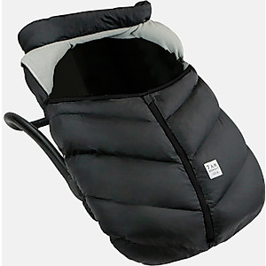 7AM Infant Car Seat Cover - Winter Puffy Cover with Center Zipper for Baby Boys & Girls, Lightweight, Windproof & Water-Repllent Outer Shell, Universal Fit for Infant Car Seat | (0-12M)