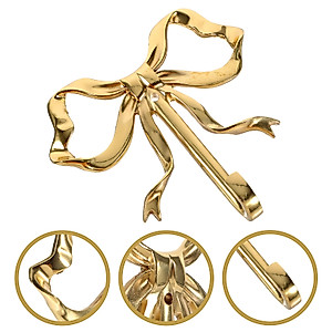 MAGICLULU Gold Coat Hook Bow Wall Hooks Brass Hanging Hook Multi-Purpose Door Hanger for Coat Hat Towel Home Decor 2.52 x 2.63 Inch