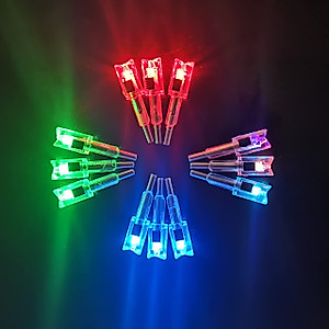 DEEPOWER Crossbow Lighted Nock with ON/Off Switch 4 Pack with .285”/.297”/.300”/.305” Bushings LED Nock Universal Fit for Bolts (Strobe)