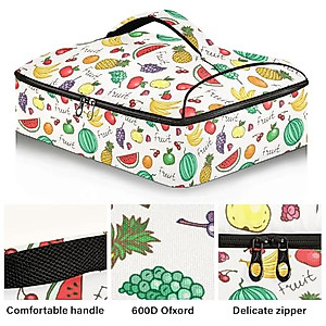 Kcldeci Insulated Thermal Food Carrier Insulated Casserole Carrier for Hot or Cold Food,Juicy Fruit Insulated Tote Bag for Potluck Cookouts Parties Picnic,Lasagna Lugger