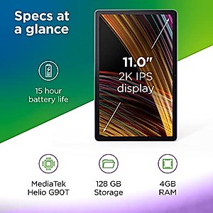 Lenovo - Tab P11 Plus - Tablet - 11" 2K Display - MediaTek Octa-Core Processor - 4GB Memory - 128GB Storage - Dolby Atmos - Android 11 - Bluetooth & Wi-Fi - Long Battery Life - Keyboard Included