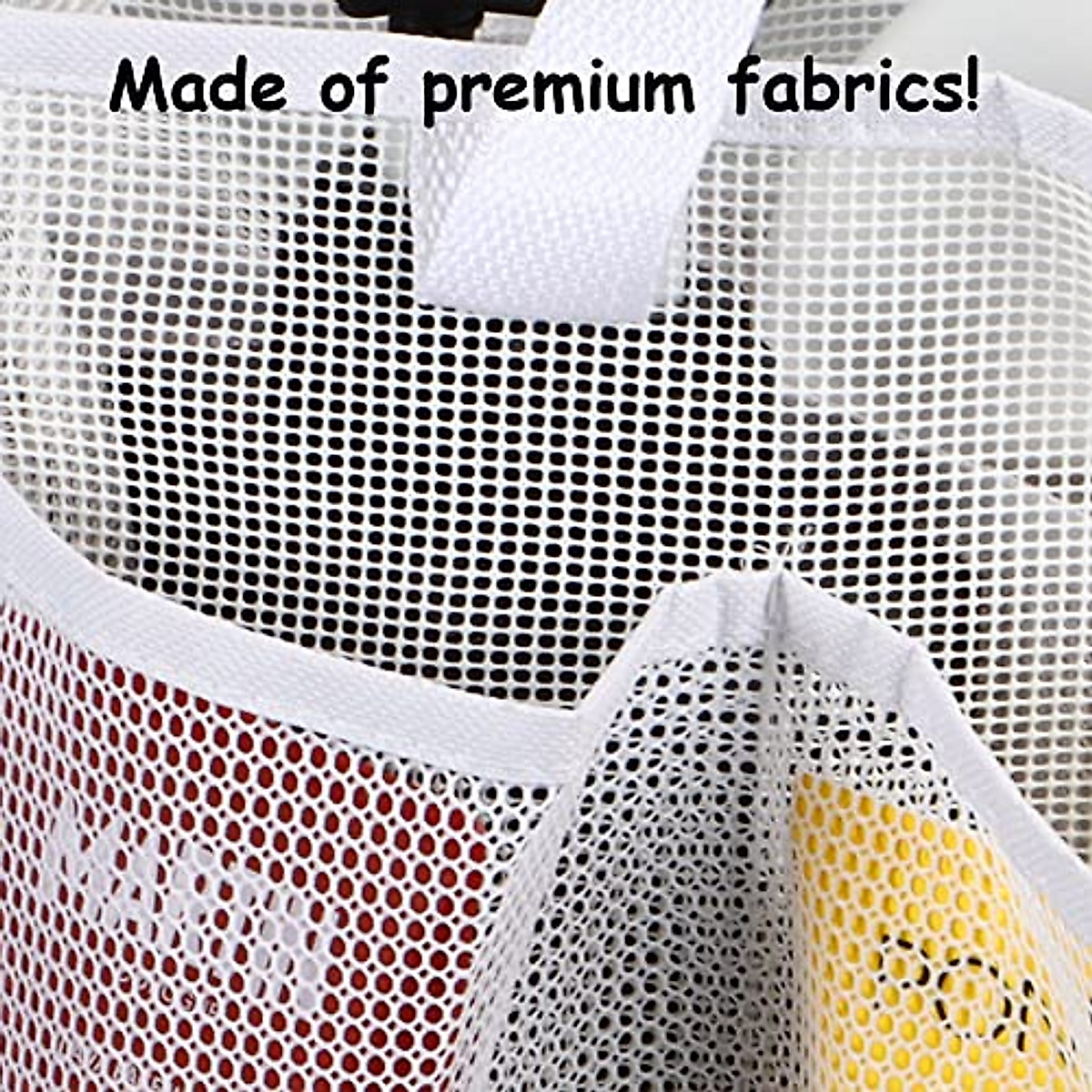 Qimodo Mesh Shower Caddy Tote with V-separated Compartment,Heavy Duty Toiletry Bath Basket Bag for Dorm College Gym Camping (White)