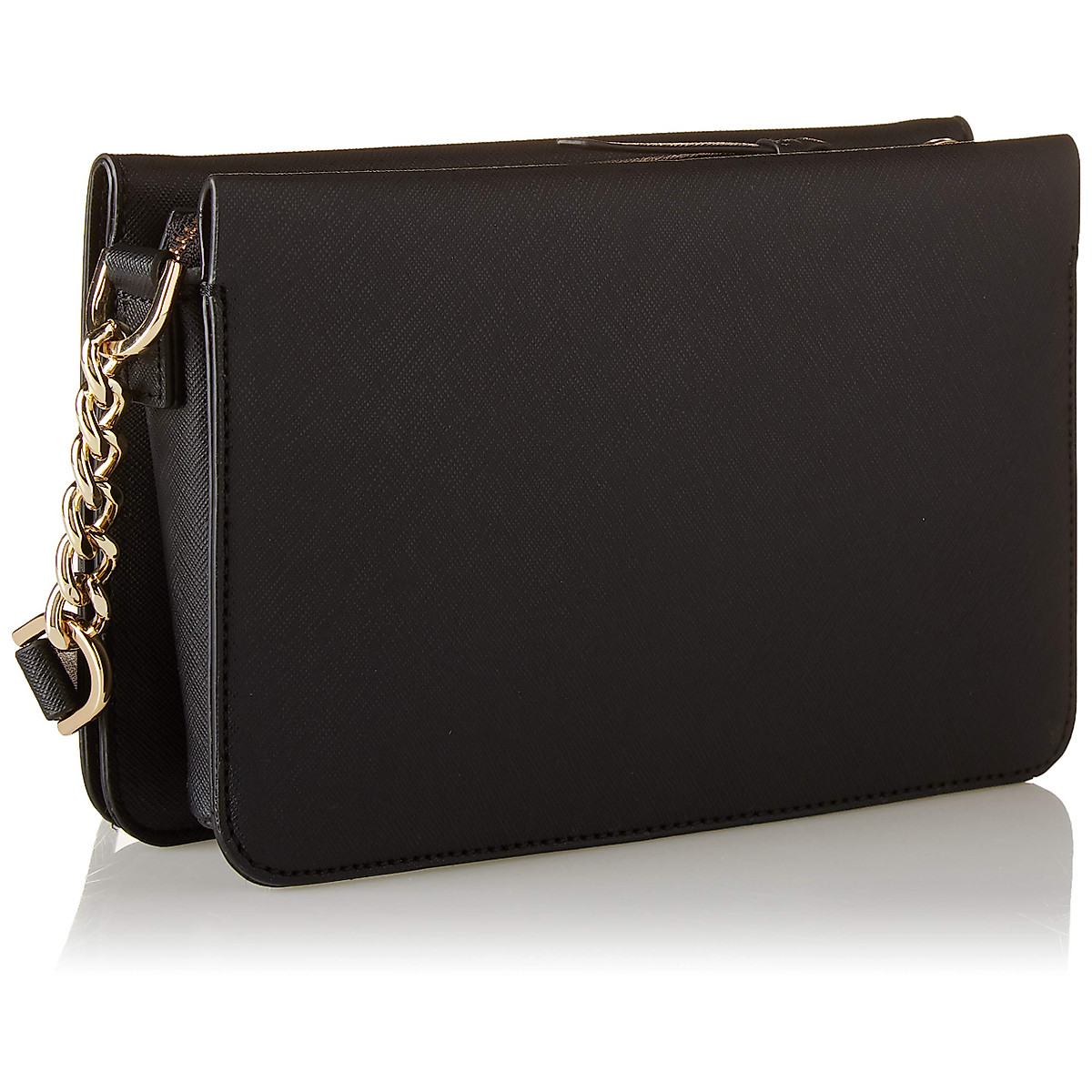Calvin Klein Hayden Saffiano Organizational Crossbody, Black/Gold