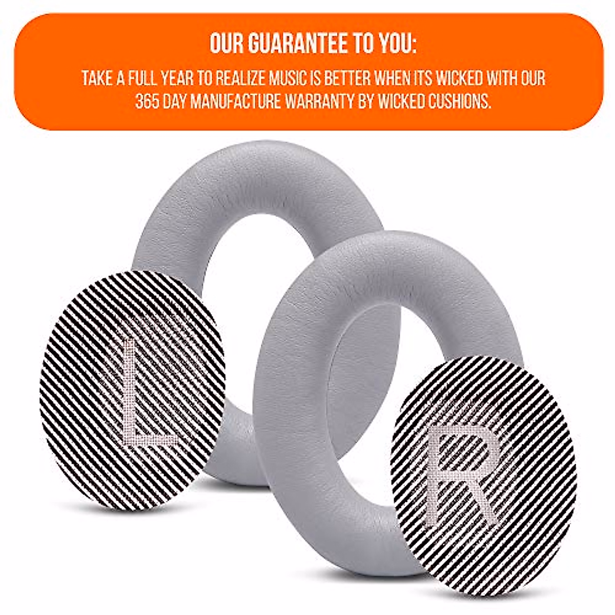 WC Earpads and SweatZ Protective Ear Covers Compatible with Bose QC35 & QC35ii(QuietComfort 35) | Silver & White