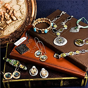 BENECREAT 16PCS Natural Abalone Shell Fishtail Abalone Shell Beads with Storage Containers for DIY Jewelry Making