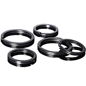 HeeYaa Flat Key Rings 10 Pieces 1 inches Flat Key Rings Metal Keychain Rings Split Keyrings Flat O Ring for Home Car Office Keys Attachment(Black)