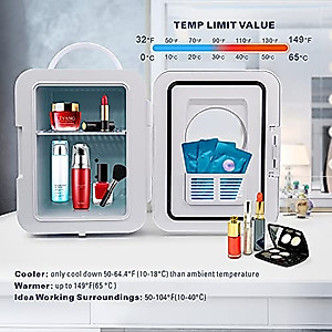 Stealth JRE100 Mini Bedroom, 4 Liter/6 Can Small Refrigerator, AC/DC Cooler & Warmer for Dorm Car Office, Portable Compact Skincare Fridge for Skin Care Cosmetic Makeup Beverage, White