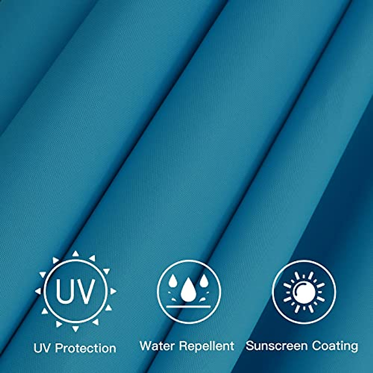 Sunnyglade 7.5Ft 6 Ribs Umbrella Canopy Replacement Patio Top Cover For Market Umbrella (Teal Blue)