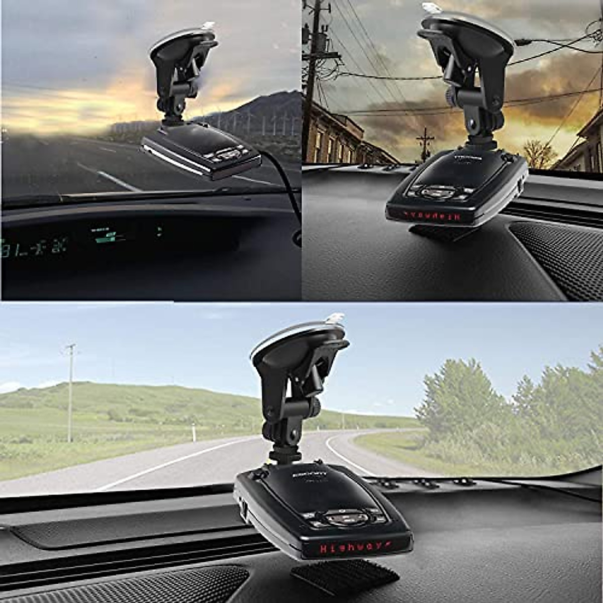 YeeBeny Suction Radar Detector Mount, Windshield & Dashboard Radar Holder Compatible with Escort Passport 9500i 7500 X50 X70 X80 Solo SC S2 S3 s75 Beltronics RX65 GX65 Red (Not for Escort IX & MAX)