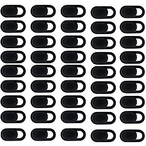 Eyech 50Pcs Computer Camera Cover Slider, Webcam Cover Blocker Slider Slim 0.027 inch for MacBook Pro/iMac/Laptop/PC/iPad Pro (Black)
