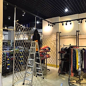 Hynet Hemp Grid Safety Net, Indoor Ceiling Decorative Net Kids Climbing Net Children Swing Rope Netting Stair Anti Falling Net Pets Cargo Trailer Hammock (Size : 1 * 2m(3 * 7ft))