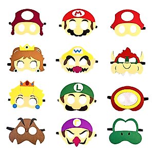 HUANGQH 12Pcs Cartoon Game Masks,Theme Party Costume Toy,Role Play, Masquerade, Costumes Mask Cosplay Birthday Gifts,Fun Gift Boys Girls.