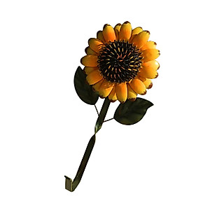 FONDOTIN Vintage Sunflower Wall Hooks Yellow Decorative Hangers for Home and Restaurant Wall Mounted Hooks for Hanging Plants Keys Coats Rustic Kitchen and Bathroom Decor