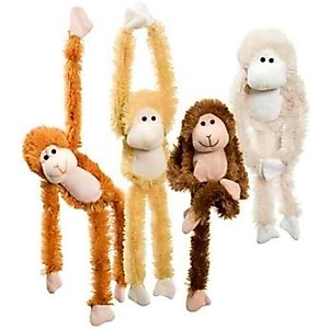 Fuzzy Friends 1 Each Burnt Orange, Blonde, Cream and Dark Brown Fuzzy Friends Plush Monkey with Velcro Hands Furry Stuffed Animal, Set of 4