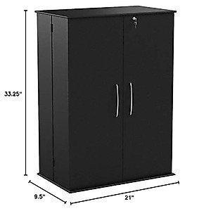 Black Locking Media Storage Cabinet
