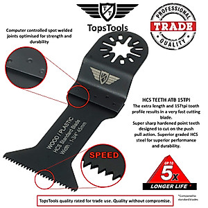 26 x TopsTools UNKA26A OMT Mix Blades for Bosch Fein MultiMaster (Non-StarLock) Makita Milwaukee Genesis Chicago Craftsmen Nextec Rockwell Ryobi Hitachi Multi Tool Accessories