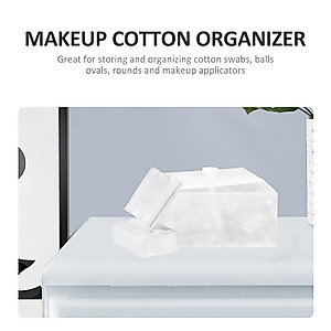 Cabilock Box cosmetic cotton storage box cotton pad container makeup applicator organizer floss holder flosser dispenser cotton pads holder cotton holder Compartments Cotton Pad Case patch