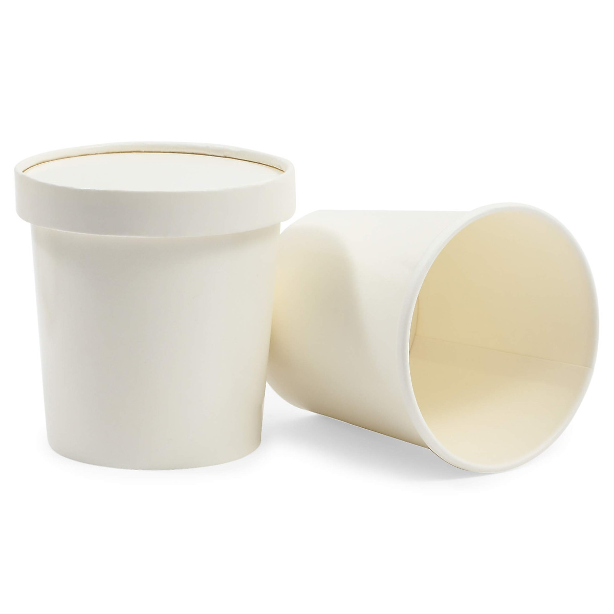 Juvale 36 Pack 16 oz Disposable Soup Containers with Lids, Take Out Cups for Hot or Cold Food to Go, Ice Cream Storage, White
