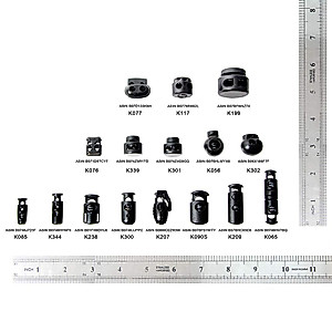 DYZD Plastic Cord Locks End Spring Stop Toggle Stoppers Multi-Colour (10PCS, Black)