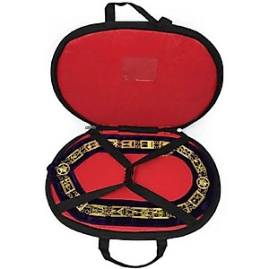 OES - Regalia Rhinestones Chain Collar - Gold/Silver on Purple + Free Case (Gold)