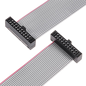 uxcell IDC 20 Pins Connector Flat Ribbon Cable Female Connector Length 20cm 1.27mm Pitch,2pcs