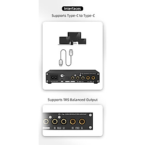 S.M.S.L D-6 Dual AK4493s Chip Bluetooth 5.1 LDAC Audio DAC DSD512 PCM 768kHz 32Bit CK-03 Clock Moudule 6.35mm TRS*2 Balanced Output Type C to Type C USB RCA Decoder with Remote Control (Black)