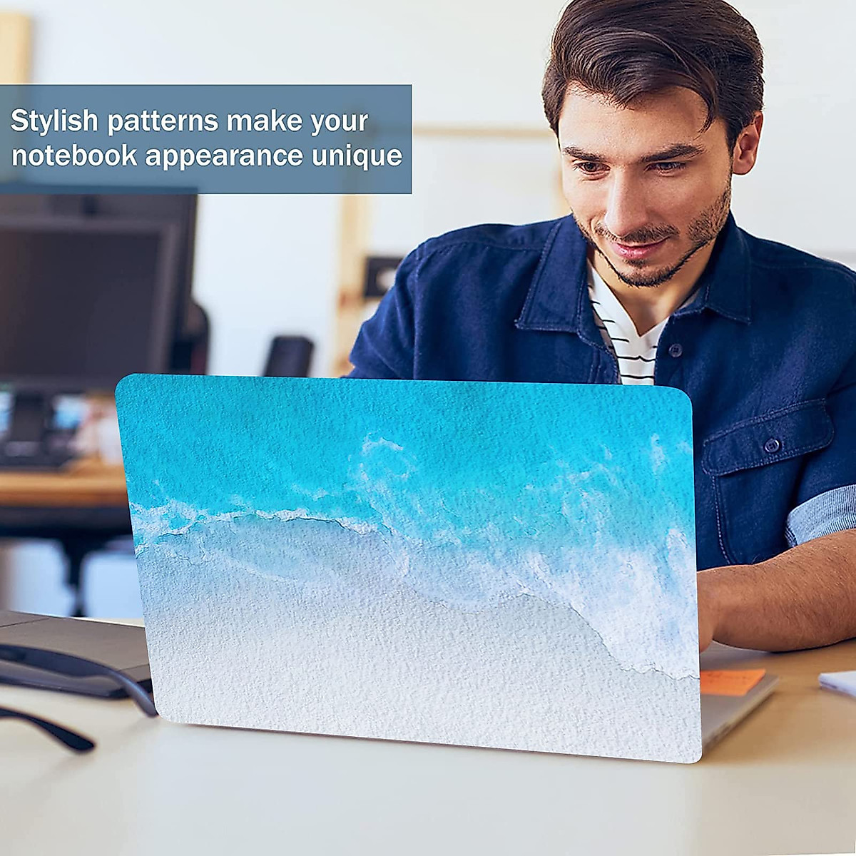 WINTOJO Laptop Skin Sticker Cover Decal,12 13 13.3 14 15 15.4 15.6 inch Laptop Notebook Vinyl Skin Sticker Cover Protector for Women Men, Reusable Decorative Waterproof Removable Beach (W-NEK-34)