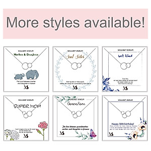 SOULMEET Moon Necklace Gifts for Birthday Long Distance Relationships, Sterling Silver Cubic Zirconia Women Dainty Jewelry Gifts for Mother's Day Christmas Friendship