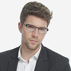 CRGATV 3-Pack Reading Glasses for Men Blue Light Blocking Metal Full Frame Computer Readers Anti UV/Eye Strain/Glare (+1.75 Magnification Strength)