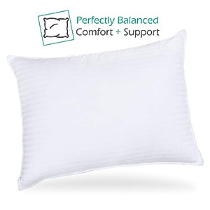 Nestl Bed Pillows for Sleeping - Down Alternative Sleep Pillows Standard Size Set of 2-100% Cotton Pillow with Polyester Fiber Filling - Soft and Fluffy Pillow 20 x 26 Inches