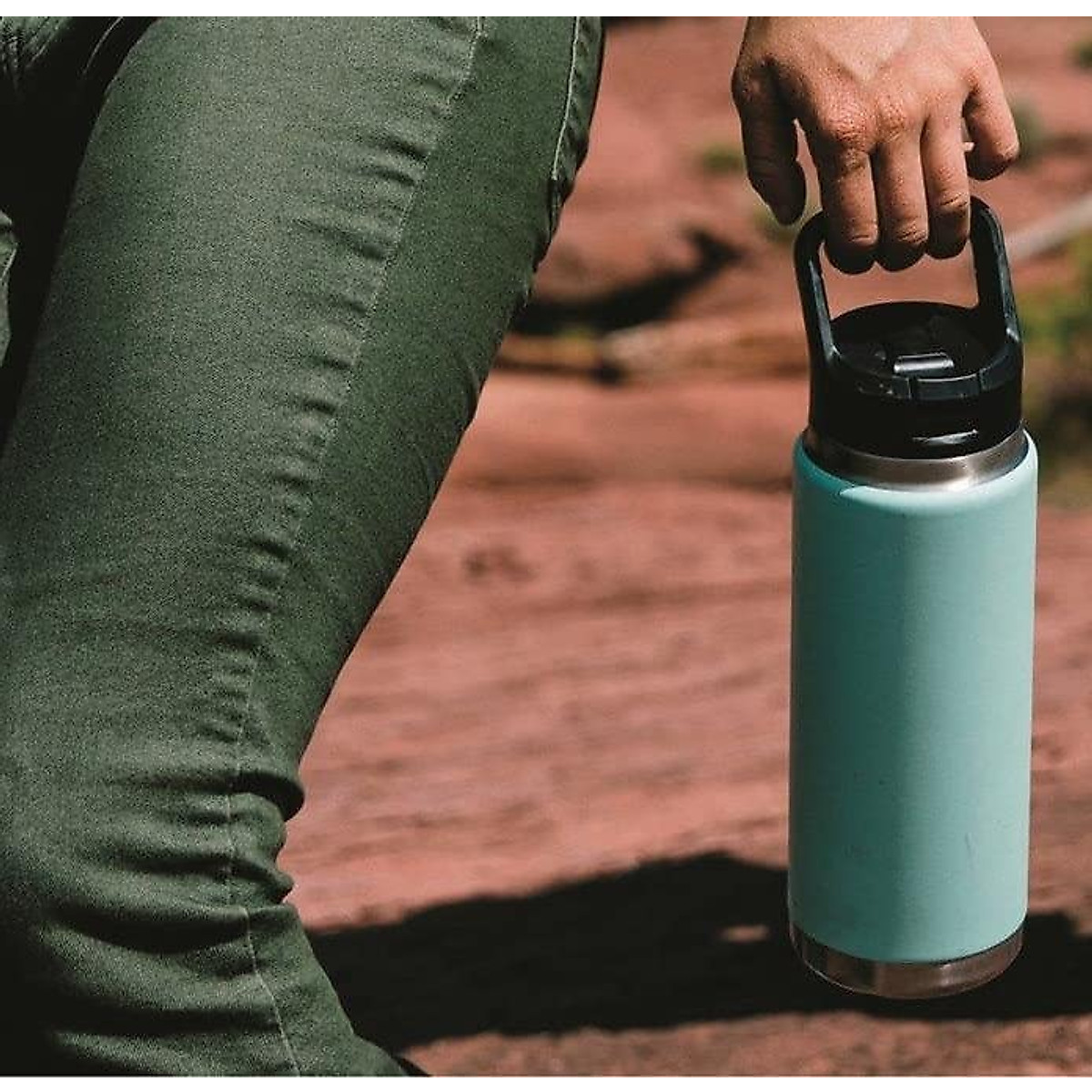 AIPENQ Straw Cap / Lid with 2 Straws and 2 Brushes for YETI Rambler / RTIC Bottle (Black)