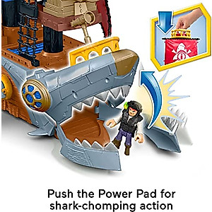 Imaginext Preschool Toy Shark Bite Pirate Ship Playset With Figure & Accessories For Pretend Play Ages 3+ Years