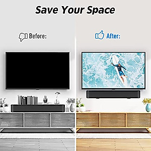 MOUNTUP Universal Soundbar Wall Mount with Patented Design, Level Adjustable After Installation Sound Bar Bracket for Most of Soundbars Max 20 lbs Anti-Drop Soundbar Wall Shelf, Black