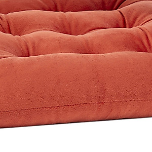 WONDER MIRACLE 4 Pack Seat Cushion/Chair Cushion Pads for Dining Chairs, Office Chair, Floor, Machine Wash & Dryer Friendly (Flannel 16"×16", Carrot)