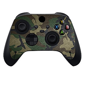 PlayVital Army Green Camouflage Custom Vinyl Skins for Xbox Series X, Wrap Decal Cover Stickers for Xbox Series X Console Controller