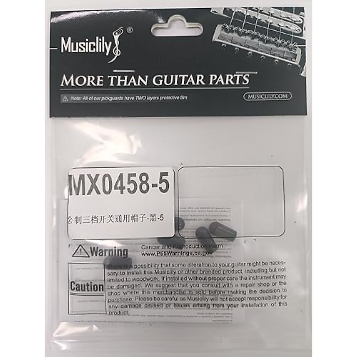 Musiclily Basic Metric M4 Guitar 3 Way Toggle Switch Tips LP Switch Caps Switch Knobs for Import China Japan Epiphone Les Paul Pickup Selector, Black (Set of 5)